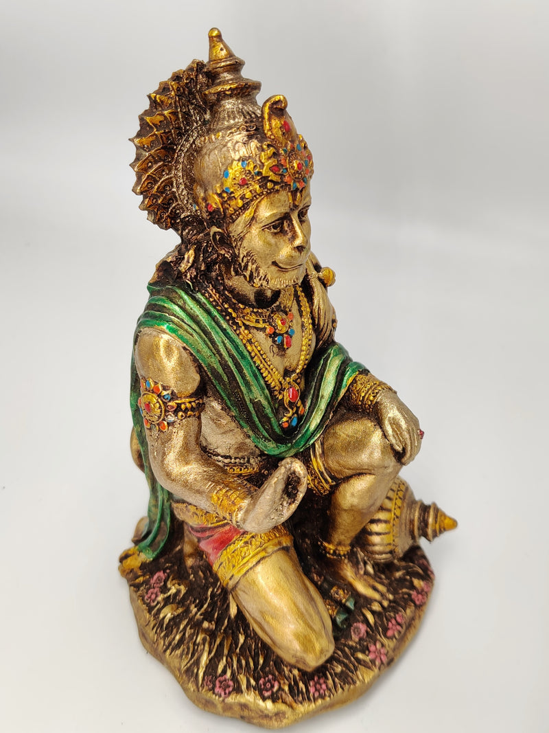 Hanuman Sitting Statue in Brass 5inch – Yogis